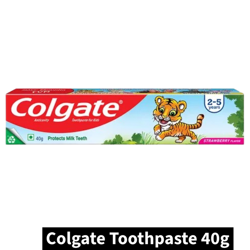 Colgate Strawberry Protects Milk Tiger Kids Toothpaste (40gm)(Pack of ...