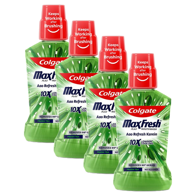 Colgate MaxFresh Longer Cooling 10X Fresh Tea Mouthwash 250ml Pack of ...