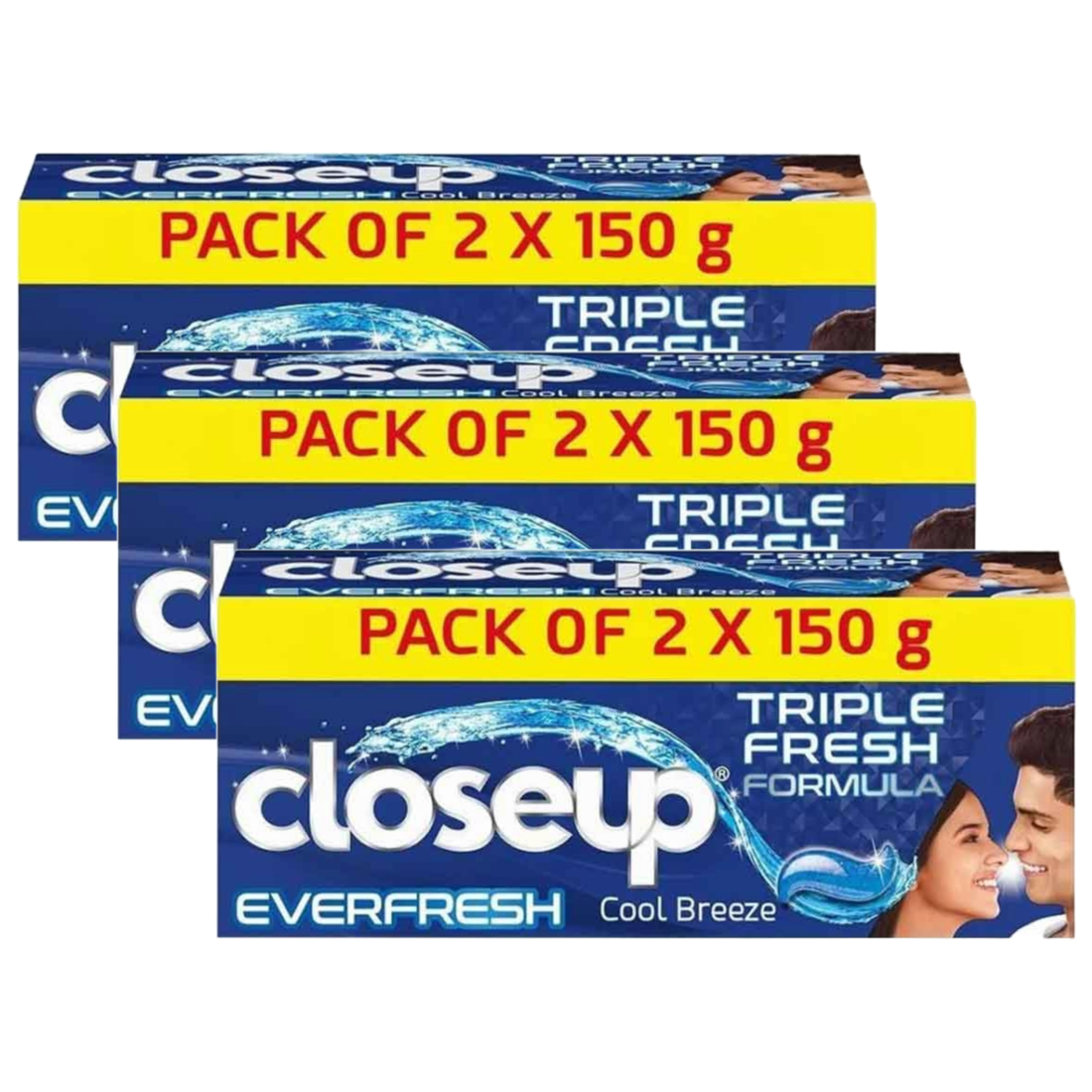 Closeup Everfresh Triple Fresh Formula Toothpaste (150g x 2) Pack of 3 ...