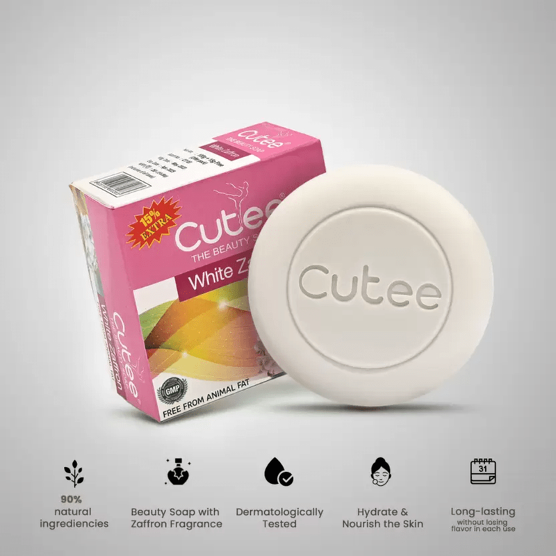 Cutee White Zaffron Soap - 100g – KartWalk